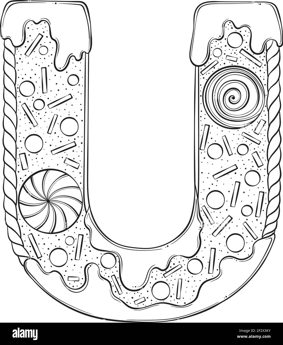 Alphabet gingerbread letter u Stock Vector Image & Art - Alamy