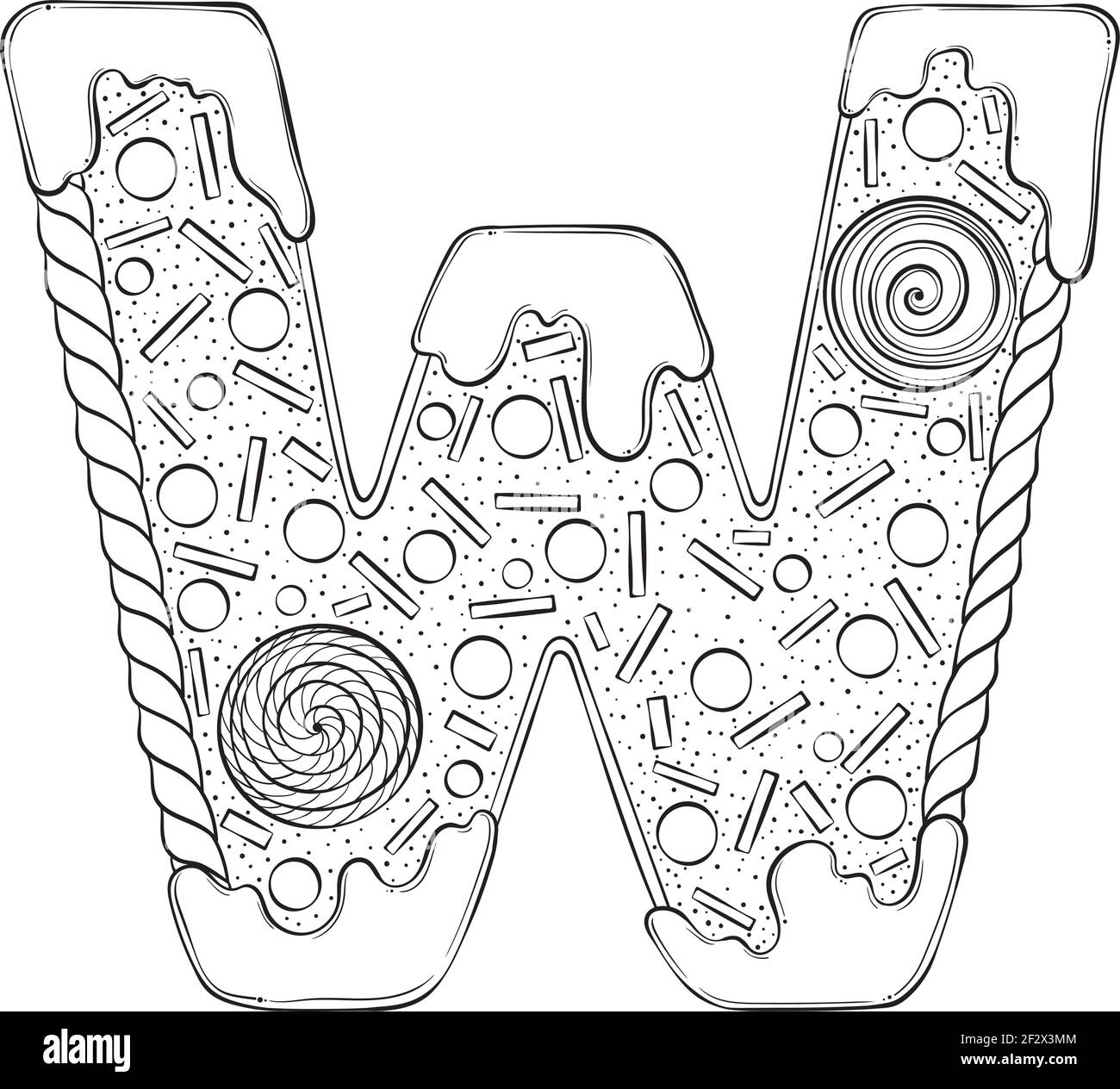 Alphabet gingerbread letter w Stock Vector Image & Art - Alamy