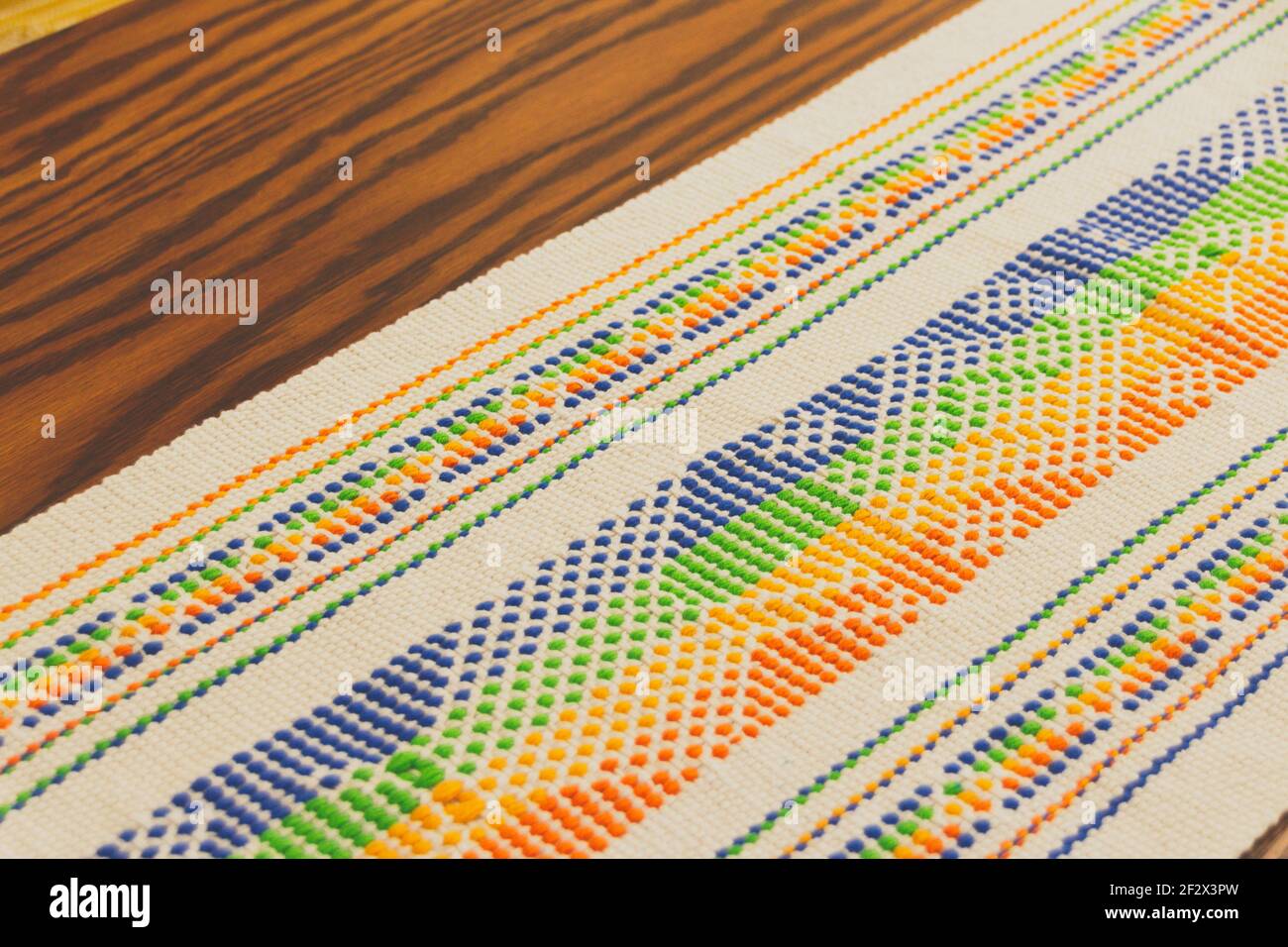 Photograph of an abstract traditional mexican textile texture or ...