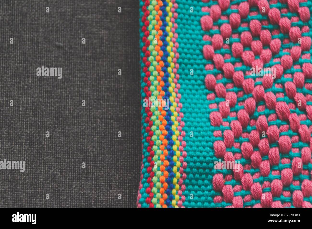 Photograph of an abstract traditional mexican textile texture or ...