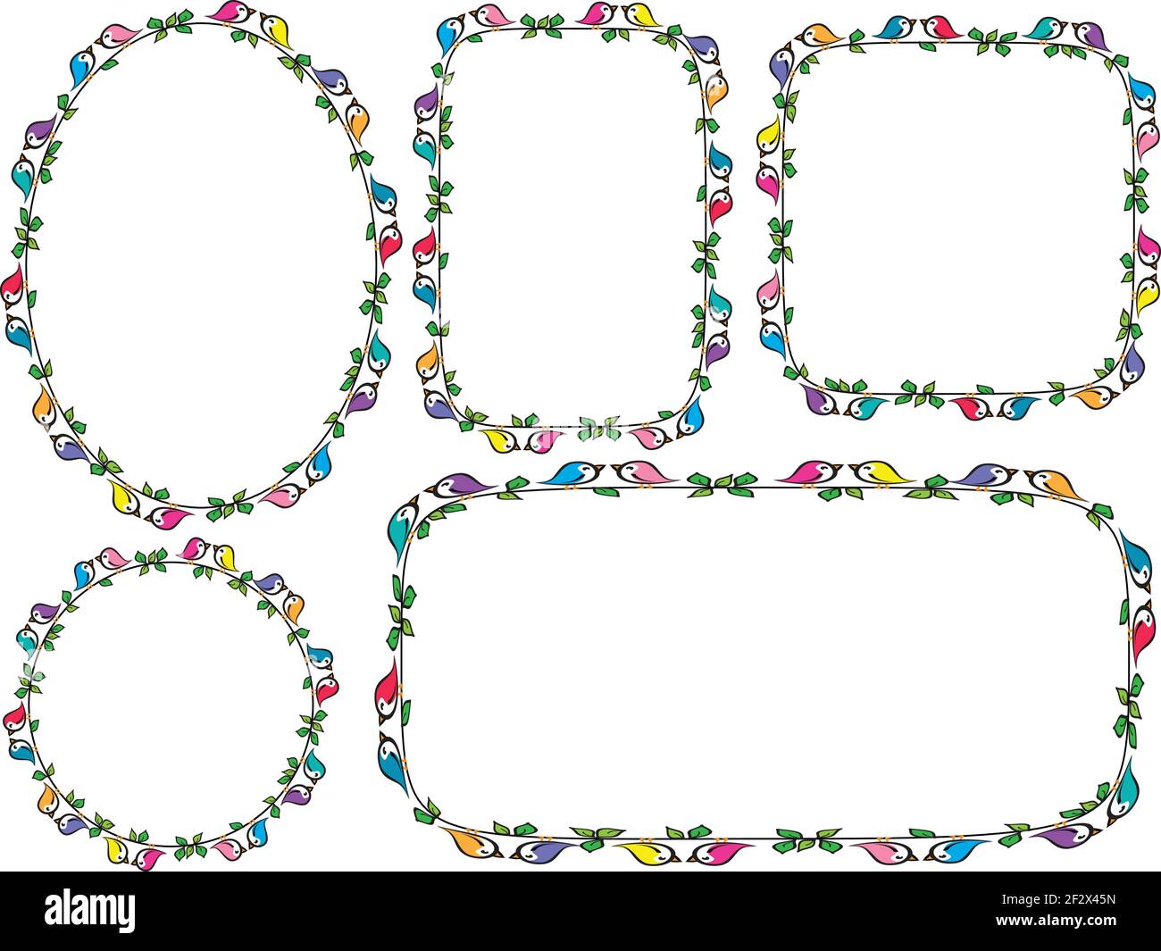 love birds background border frame design set Stock Vector Image & Art ...
