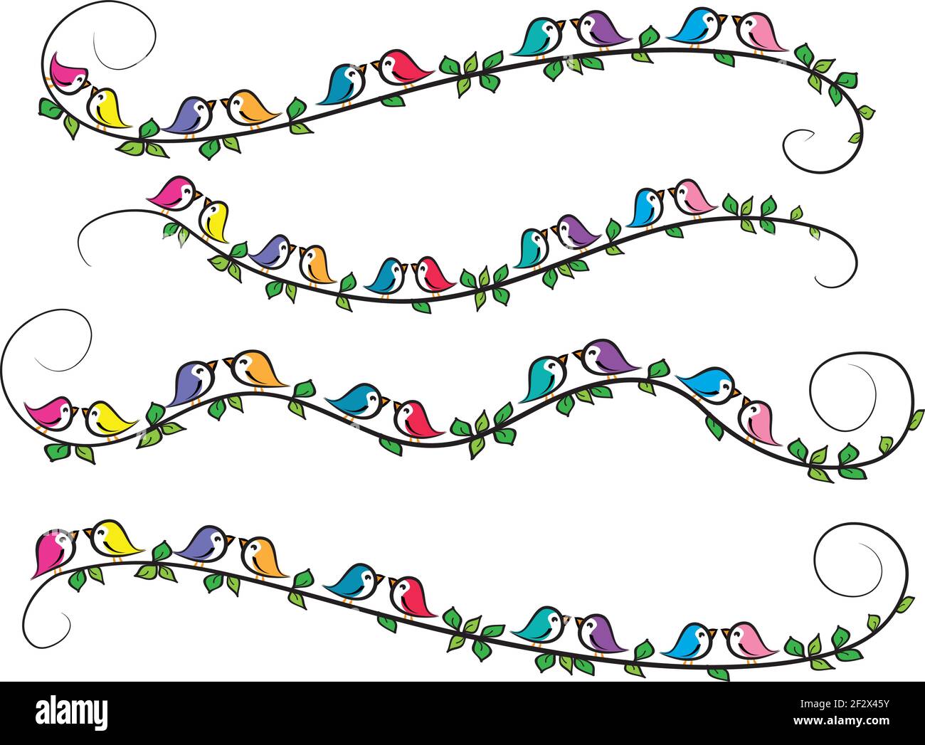 love birds background border frame design set Stock Vector Image & Art ...