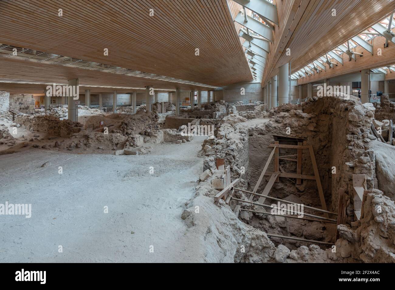 Prehistoric Town of Akrotiri at Santorini island in Greece Stock Photo ...