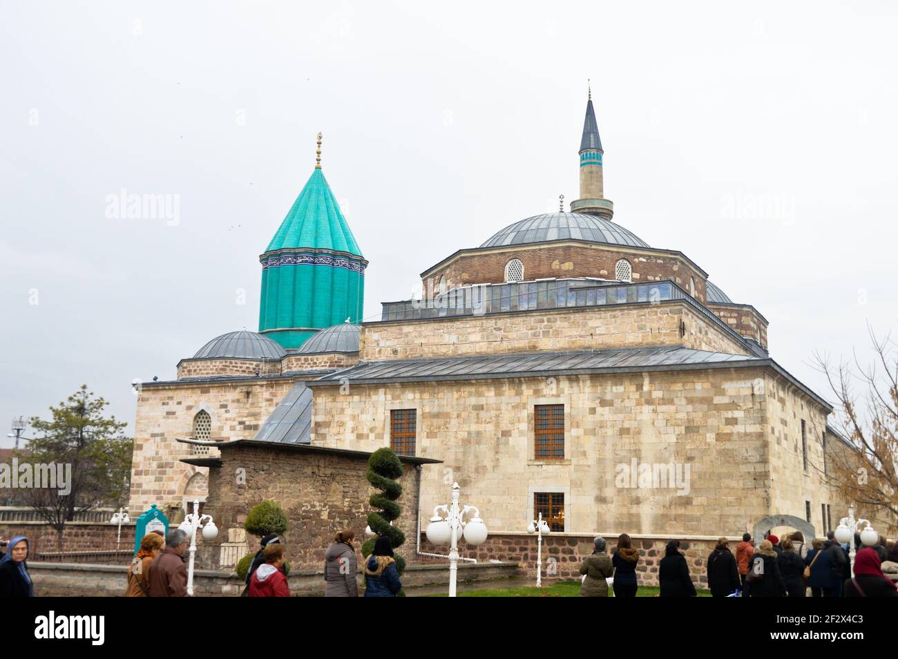 Mevlana museum green tower and Mosque in Konya, Turkey, religious ...