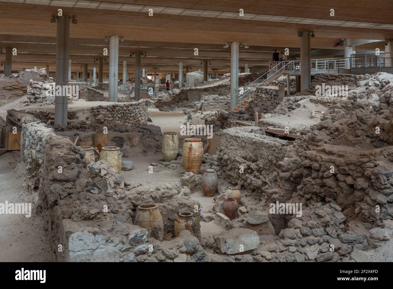 Prehistoric Town of Akrotiri at Santorini island in Greece Stock Photo ...