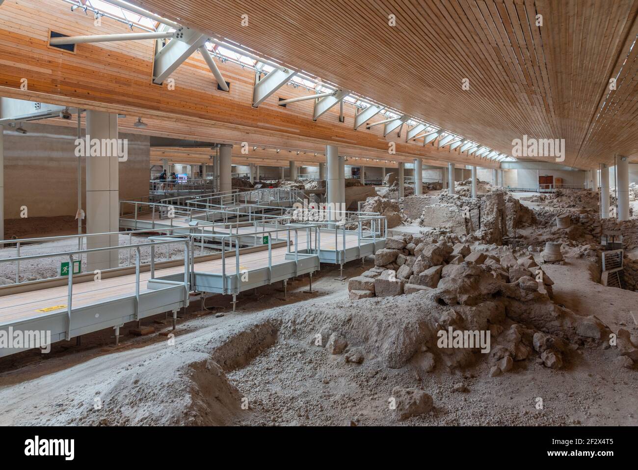 Prehistoric Town of Akrotiri at Santorini island in Greece Stock Photo ...