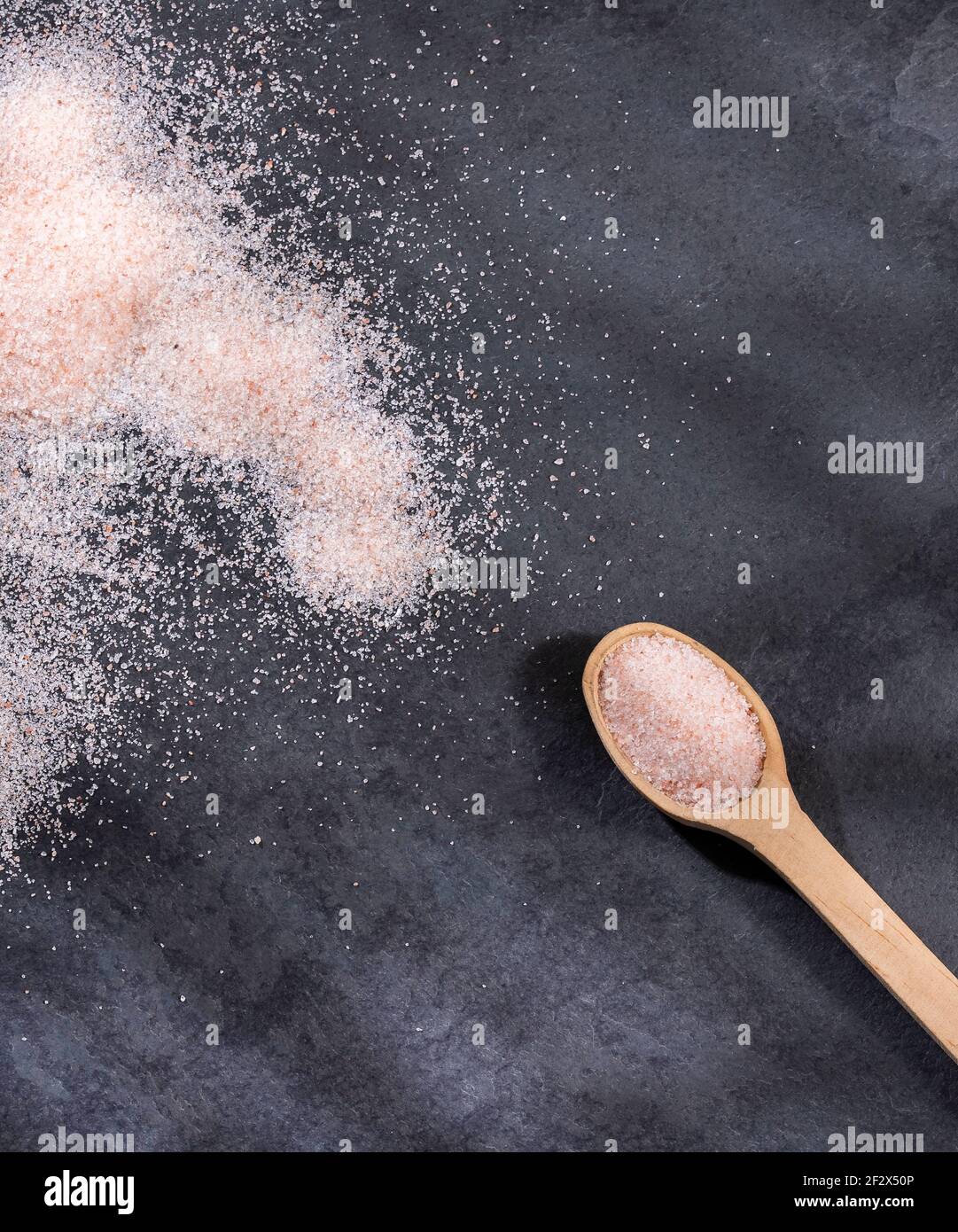 Fine grains of pink Himalayan salt, powder red rock salt from Pakistan ...