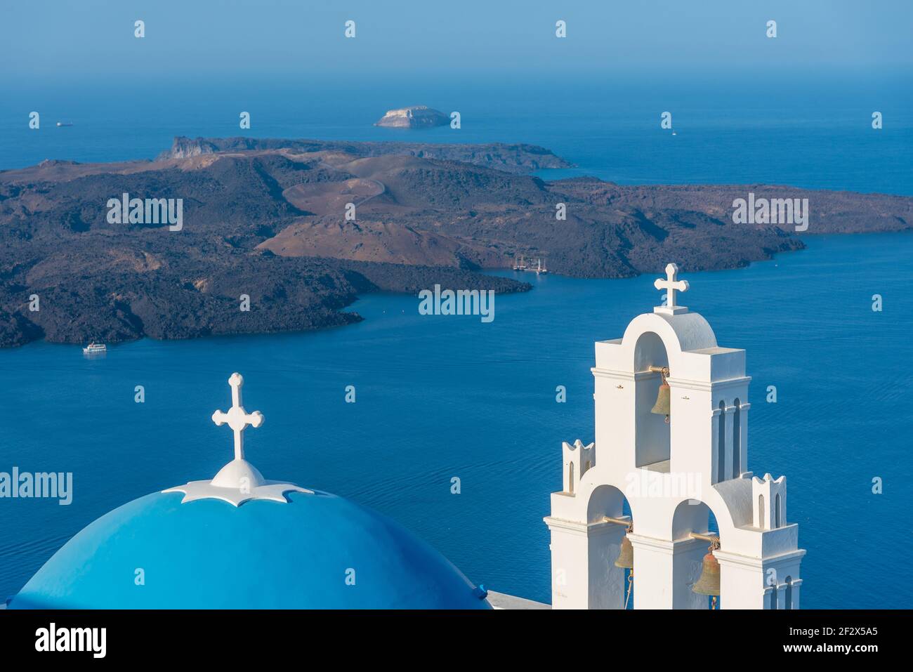 Assumption of the Blessed Virgin Mary church overlooking Nea Kameni ...