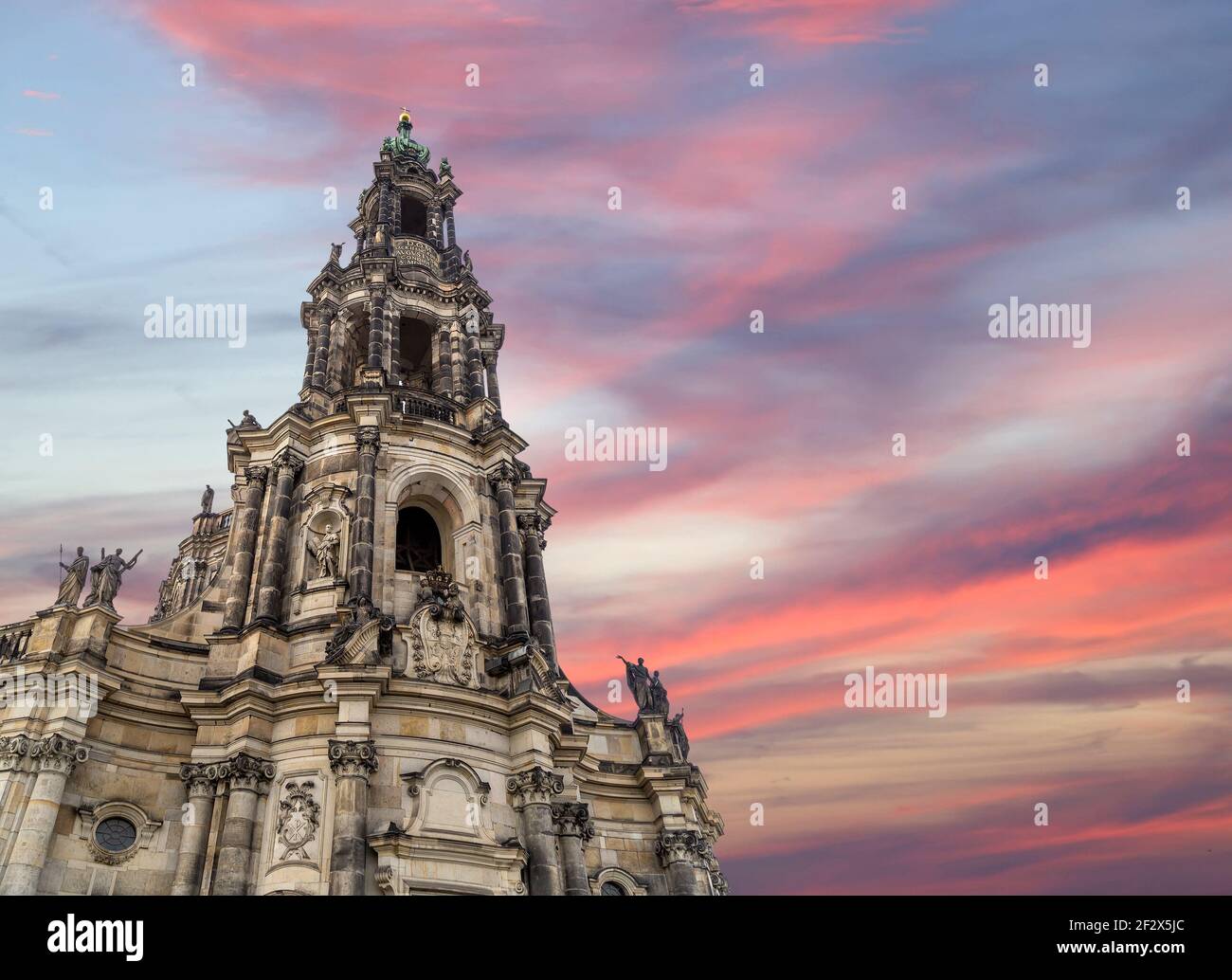 Hofkirche or Cathedral of Holy Trinity - baroque church in Dresden ...