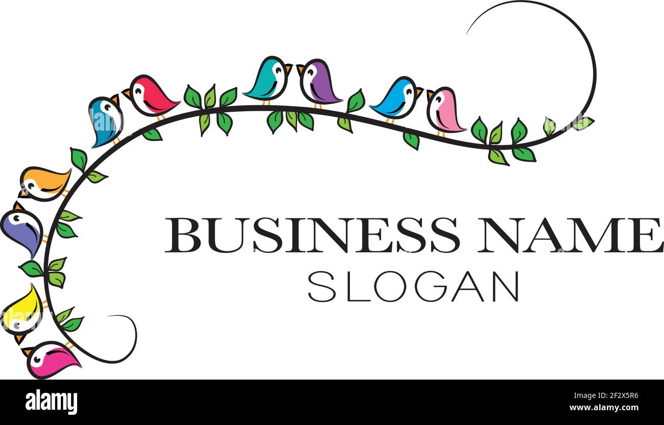 love birds background border frame design set Stock Vector Image & Art ...