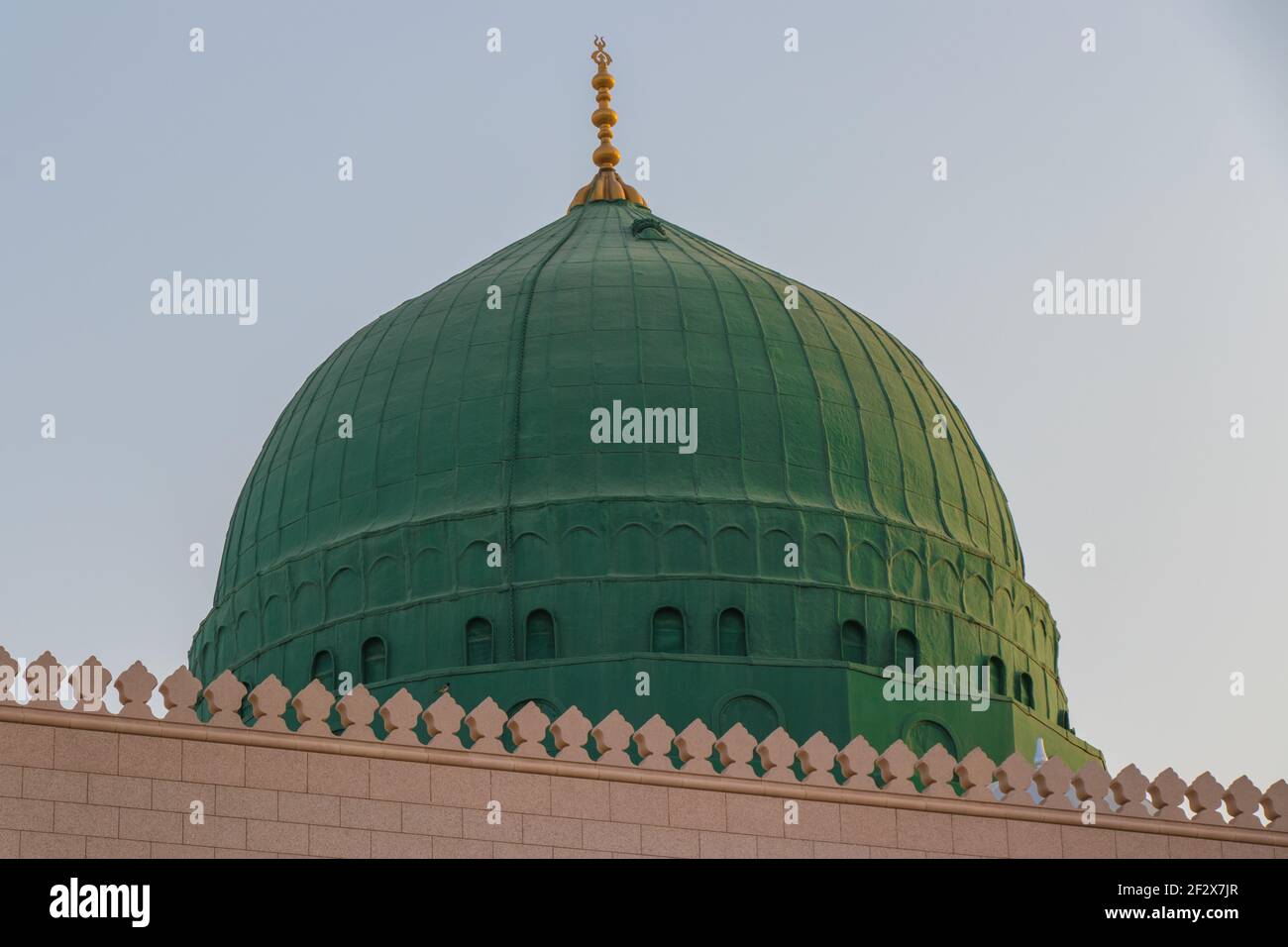 Dome of Prophet Muhammad's Mosque or Masjid Nabawi in Medina, Saudi ...