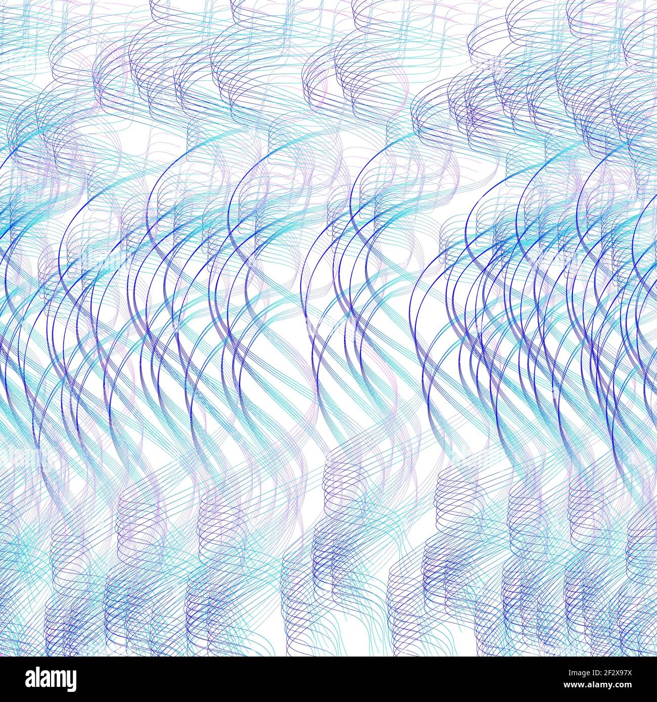 Abstract blue, cyan, purple squiggle curves. Creative background with ...