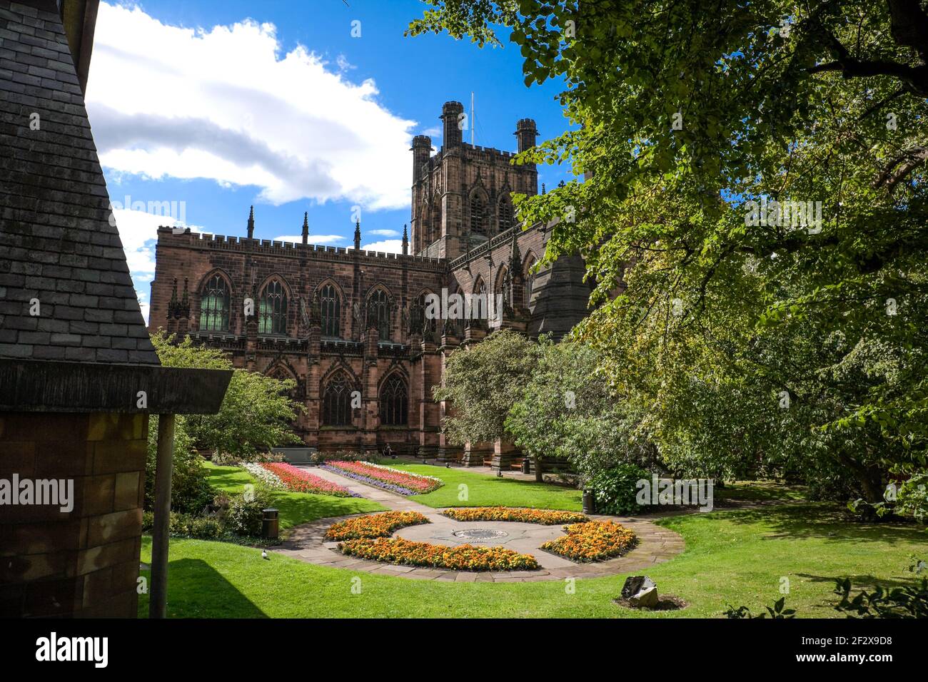 Chester Cathedral and gardens, Chester, UK Stock Photo - Alamy