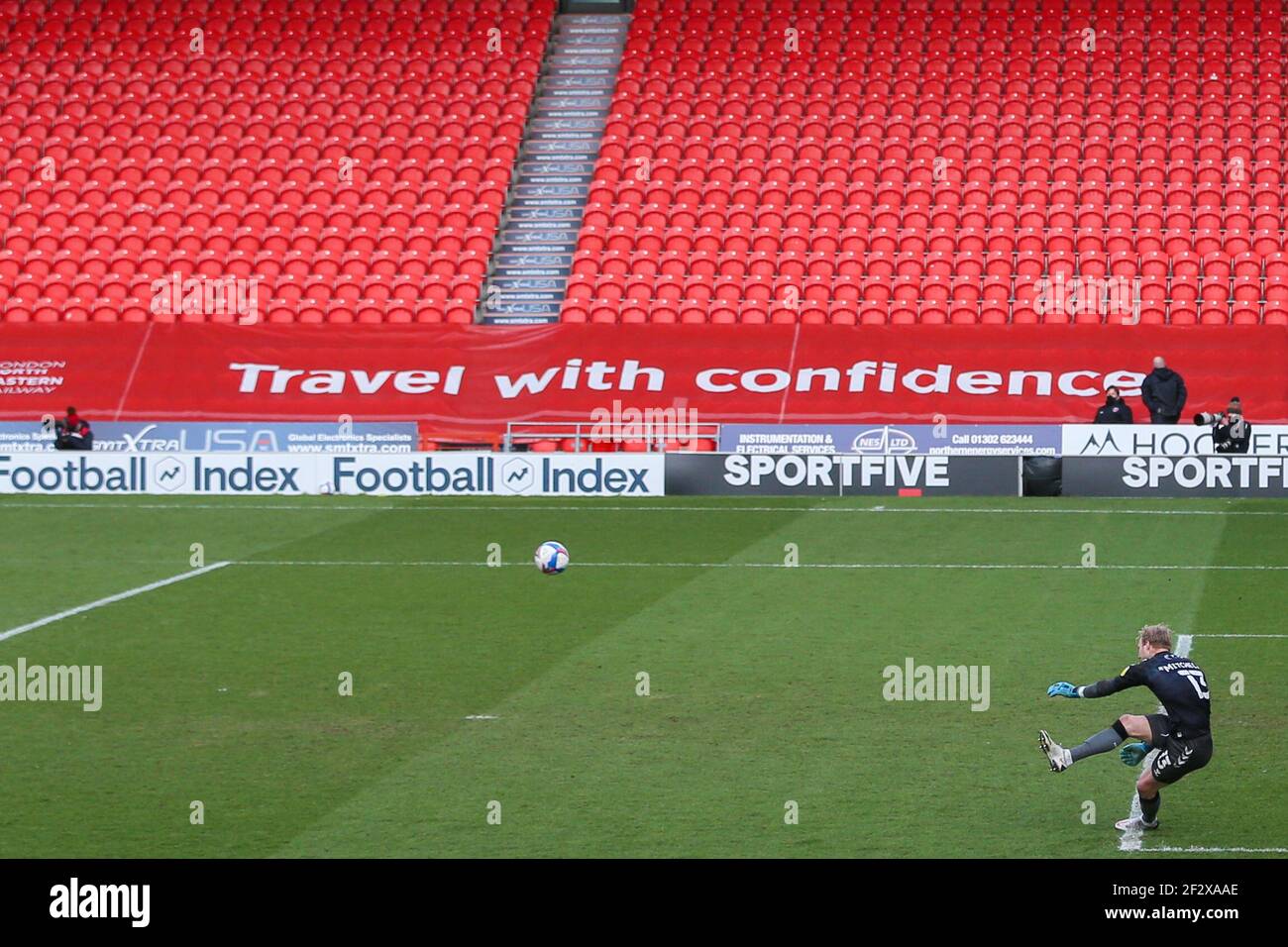 Northampton Town goalkeeper Jonathan Mitchell takes a goal-kick in ...
