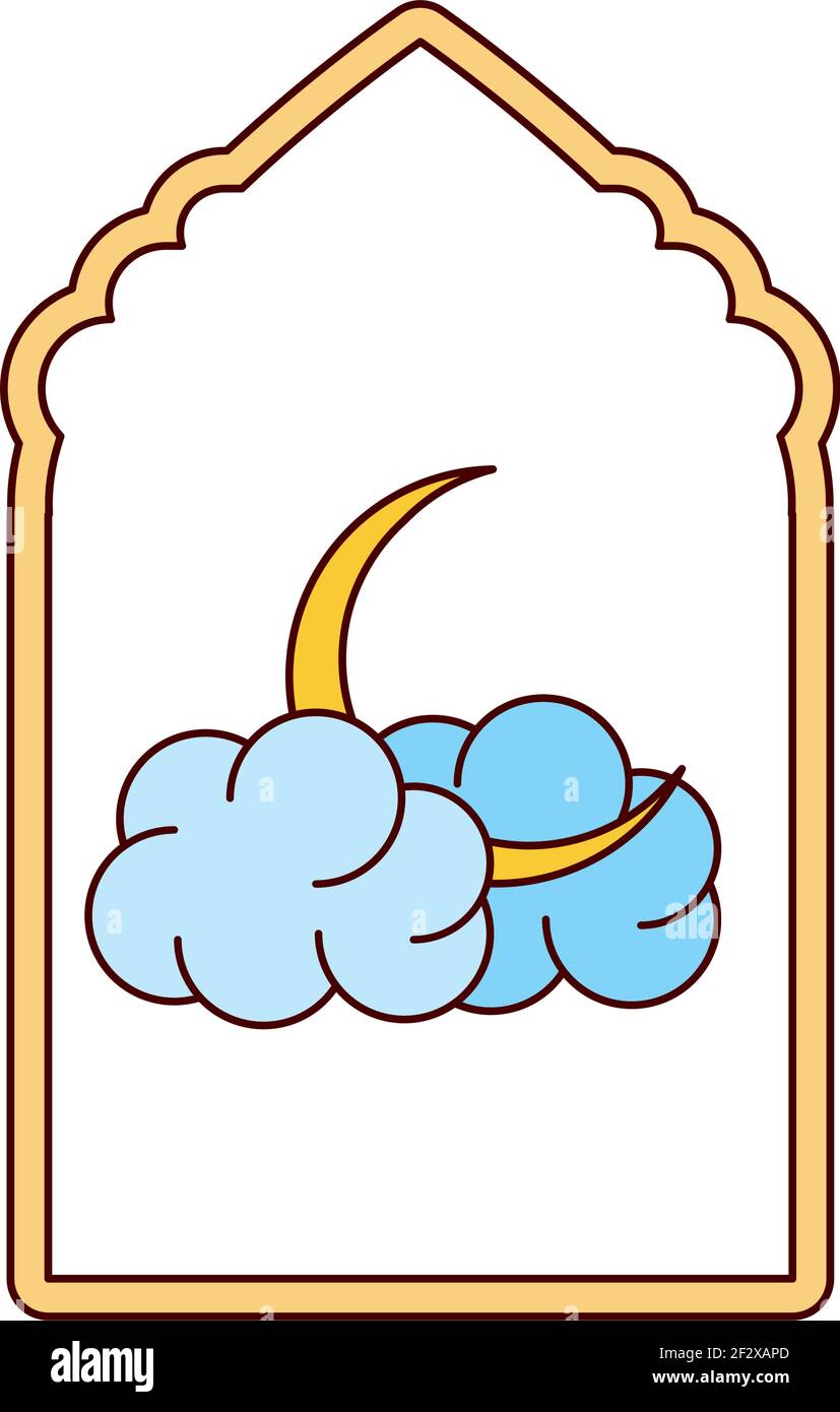 window moon cloud frame cartoon Stock Vector Image & Art - Alamy