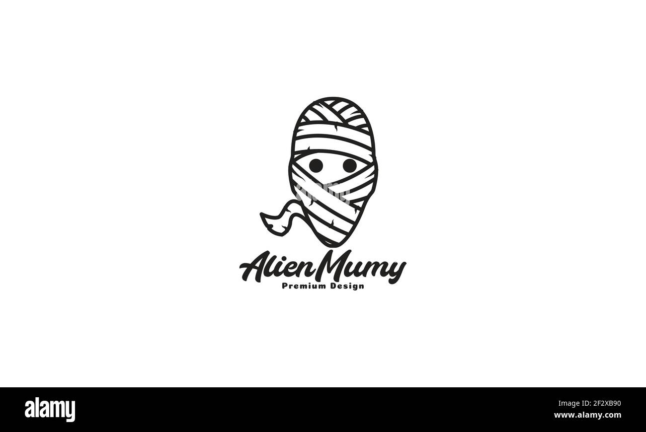 aliens head as mummy logo symbol vector icon illustration design Stock ...