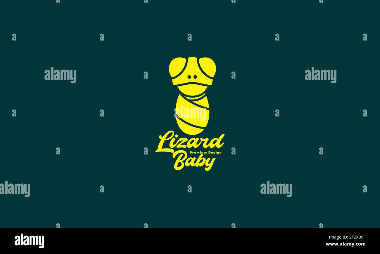 cute baby lizard logo symbol vector icon illustration design Stock ...