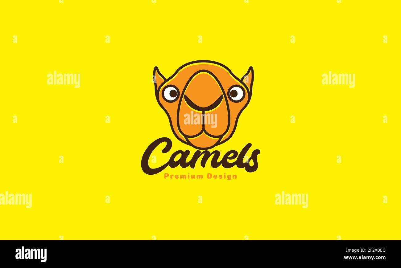 colorful cute animal head camels logo symbol vector icon illustration ...
