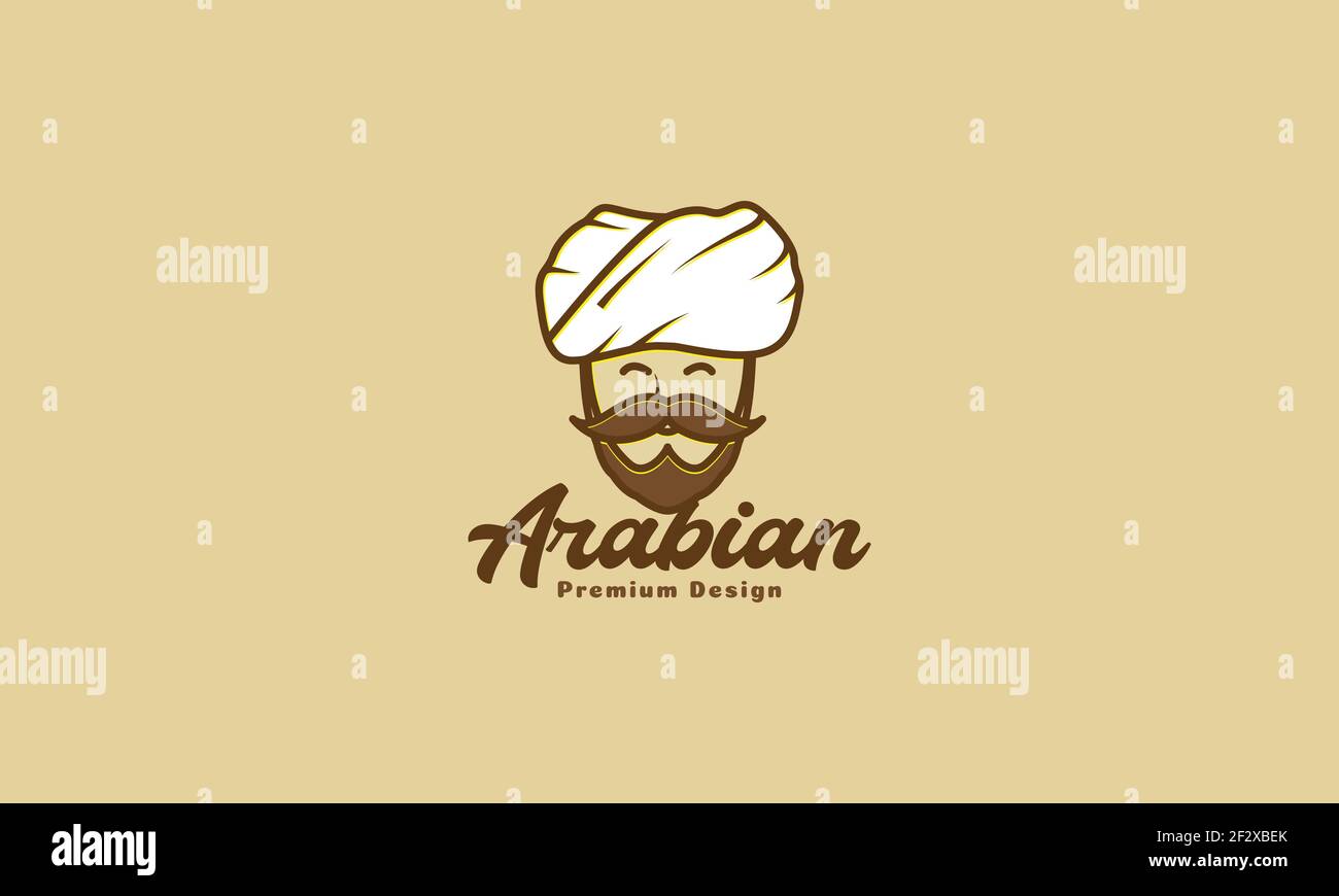 vintage old man with turban logo symbol vector icon illustration design ...