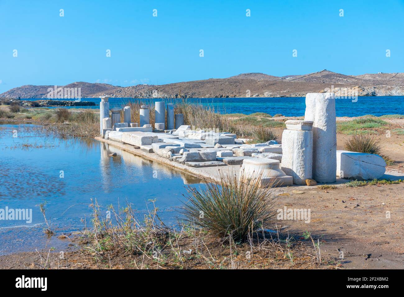 Ancient ruins at Delos island in Greece Stock Photo - Alamy