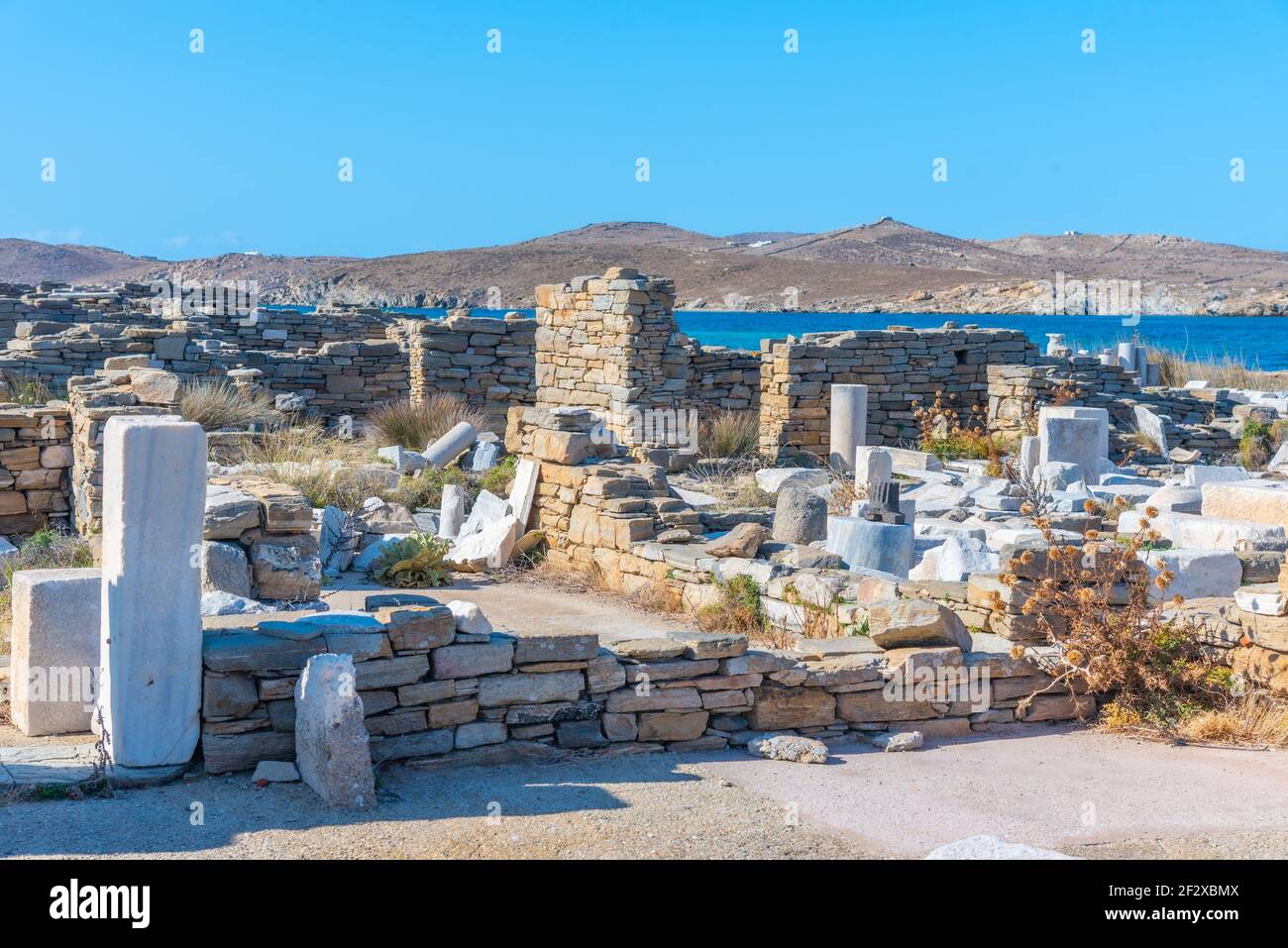 Ancient ruins at Delos island in Greece Stock Photo - Alamy