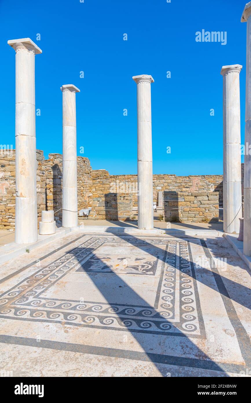 Ancient ruins at Delos island in Greece Stock Photo - Alamy