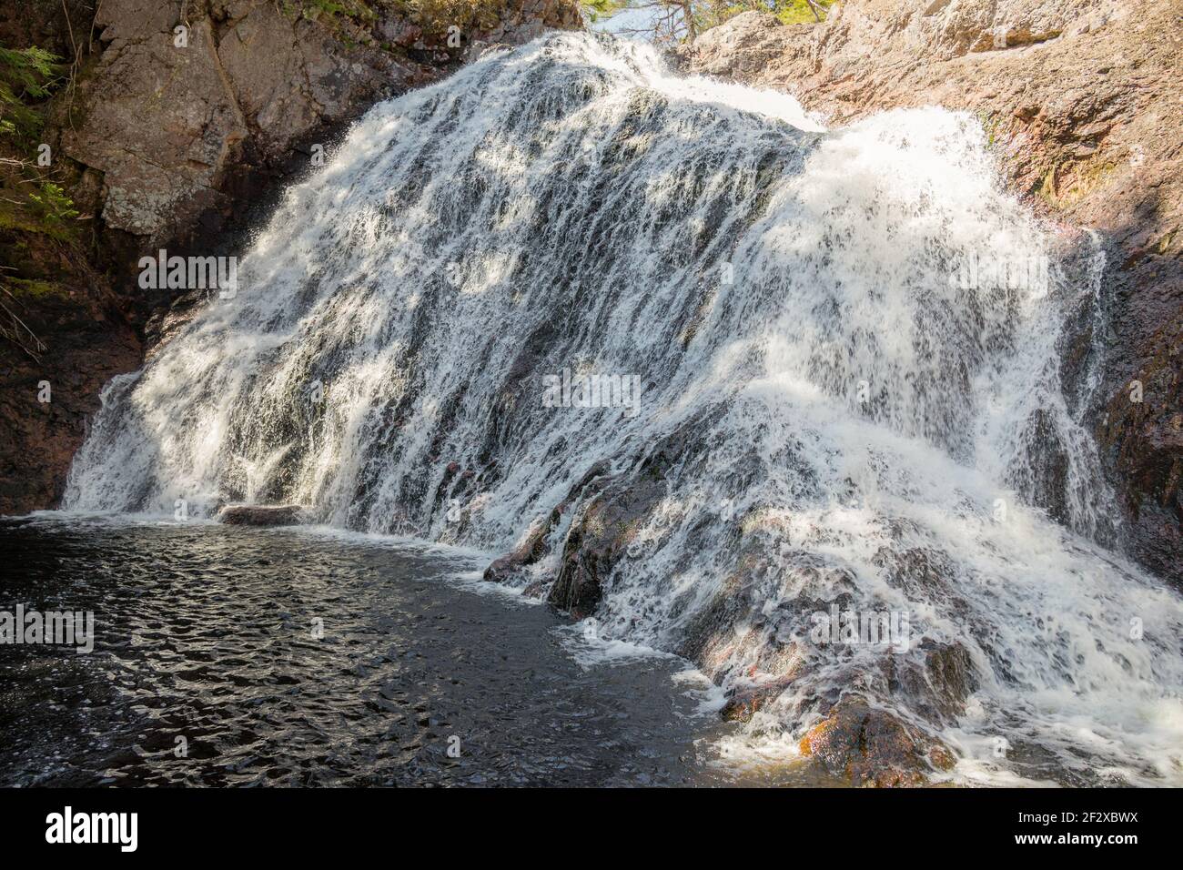 Waterfall in Welsford, NB. A faster shutter speed was used to reduce ...