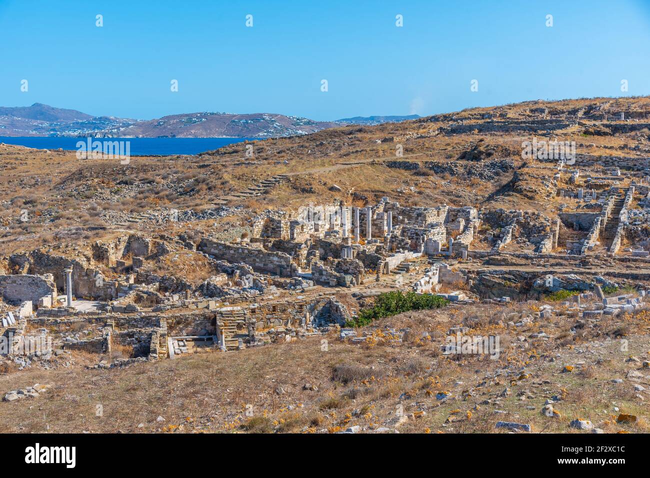 Ancient ruins at Delos island in Greece Stock Photo - Alamy