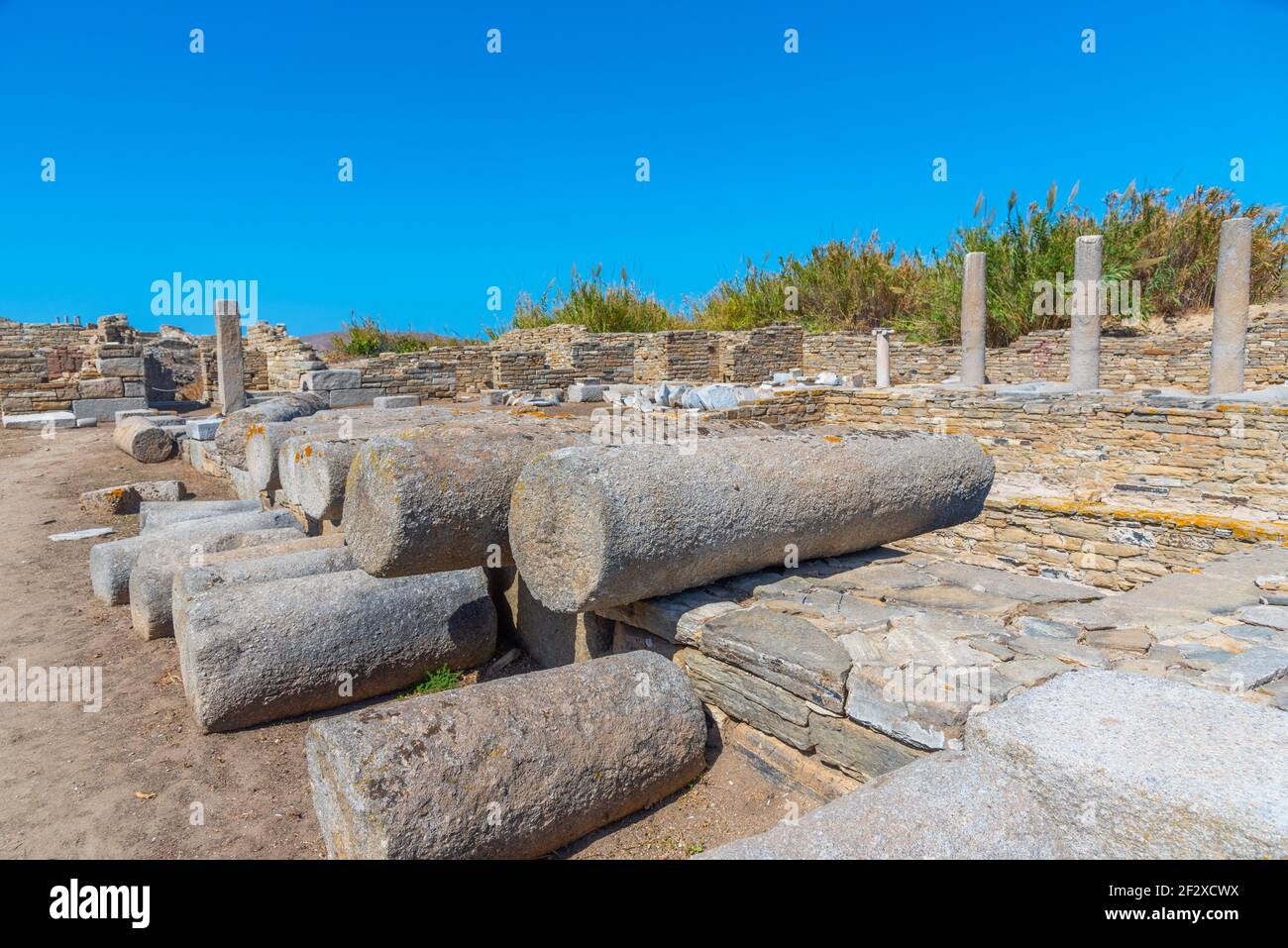 Ancient ruins at Delos island in Greece Stock Photo - Alamy