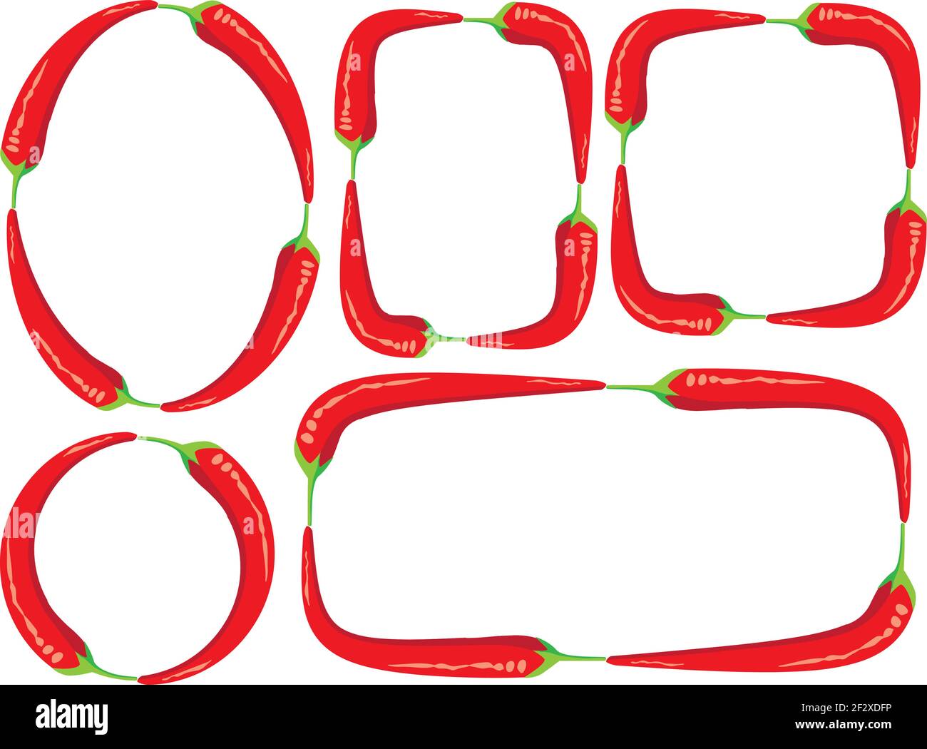 vector red chili border frame set Stock Vector Image & Art - Alamy