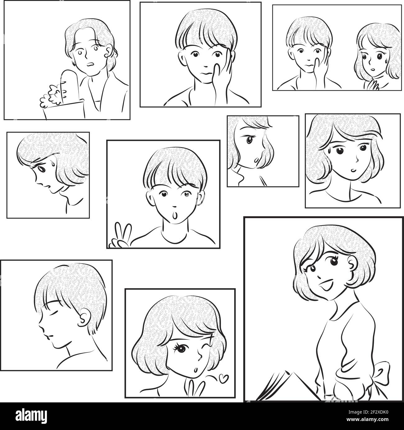 grey comic people set Stock Vector Image & Art - Alamy