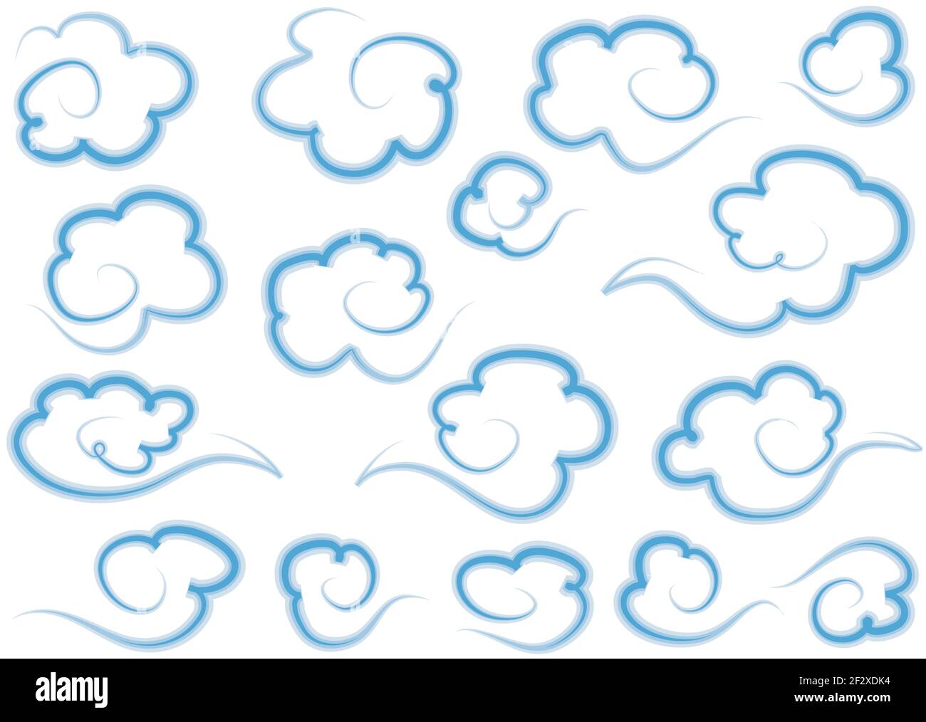 vector drawing cloud design set background Stock Vector Image & Art - Alamy