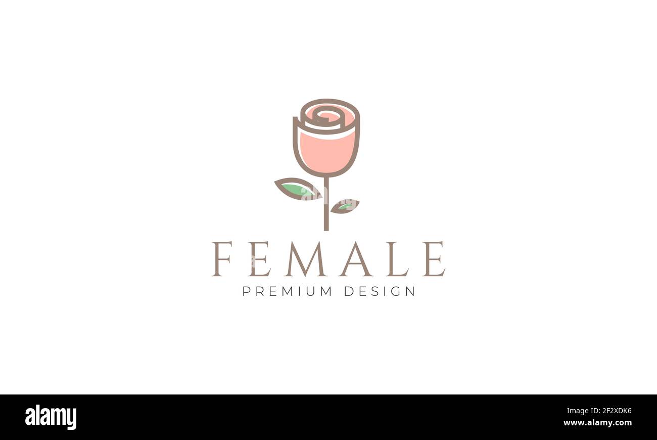 modern color rose flower simple logo symbol vector icon illustration ...