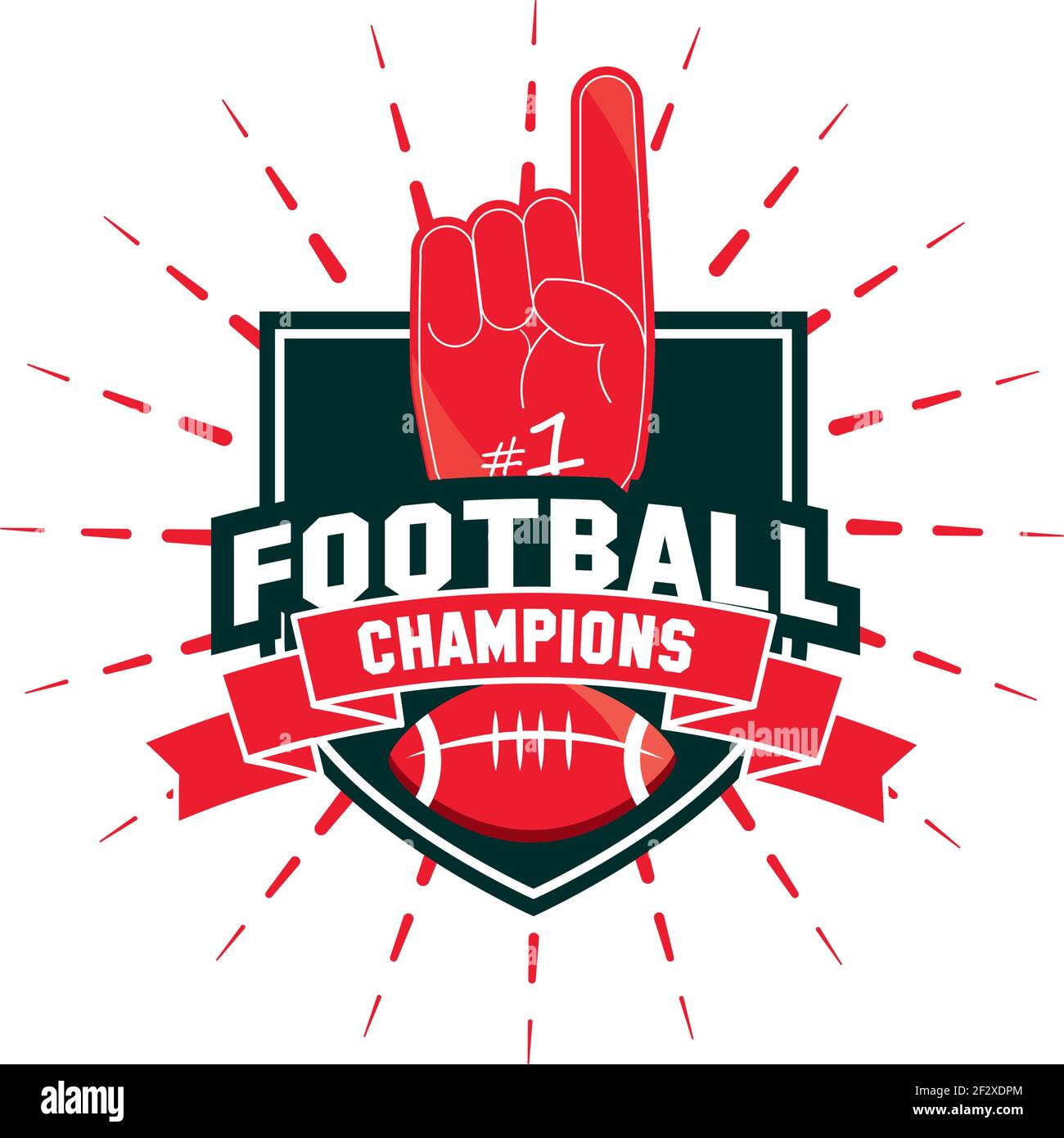 american football hand first badge Stock Vector Image & Art - Alamy