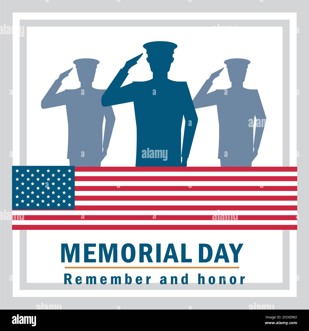 memorial day saluting soldiers flag Stock Vector Image & Art - Alamy