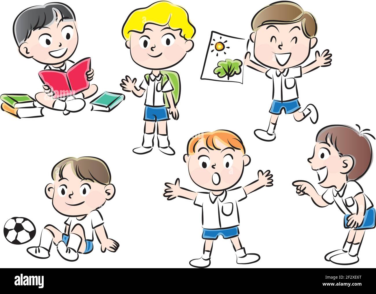 School life cartoon Cut Out Stock Images & Pictures - Alamy