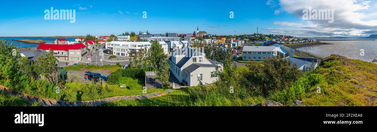 Aerial view of Borgarnes town on Iceland Stock Photo - Alamy