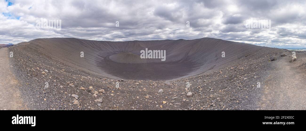 Crater of Hverfjall volcano on Iceland Stock Photo - Alamy