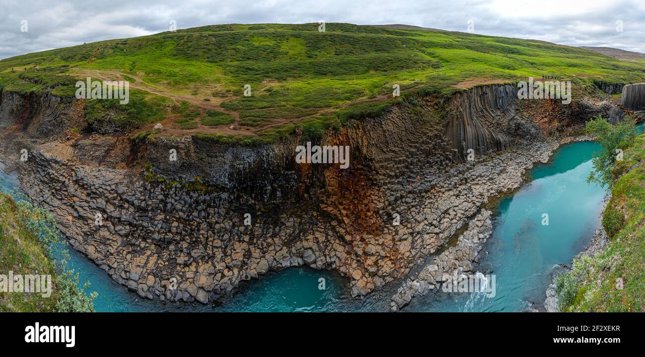 Hexagonal rocks at Studlagil canyon on Iceland Stock Photo - Alamy