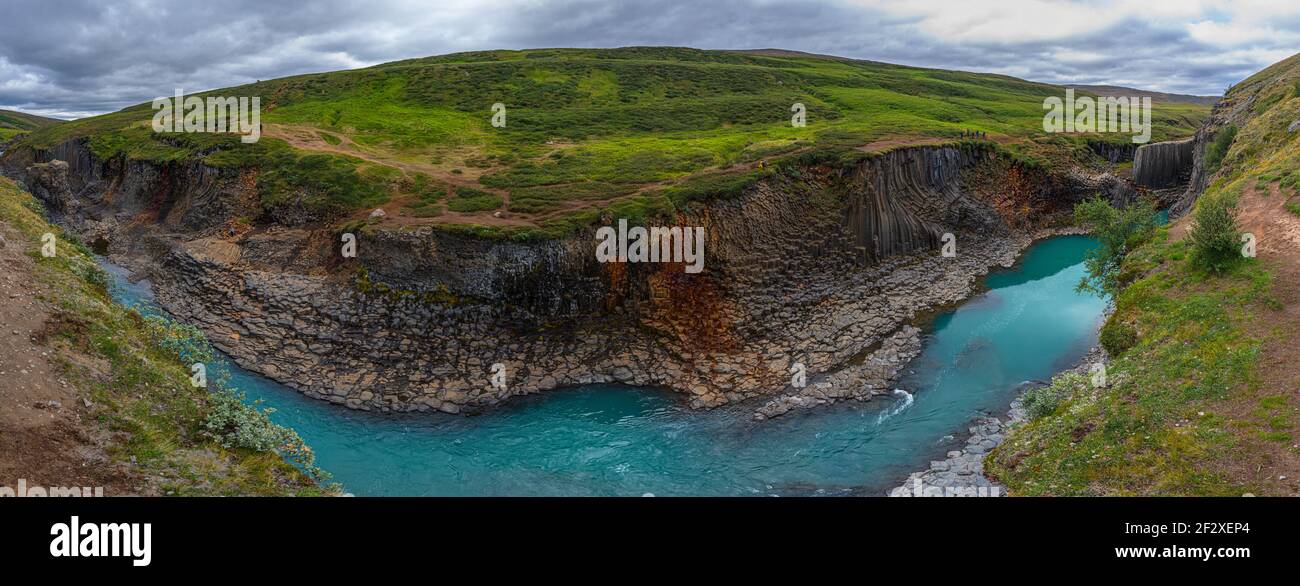 Hexagonal rocks at Studlagil canyon on Iceland Stock Photo - Alamy