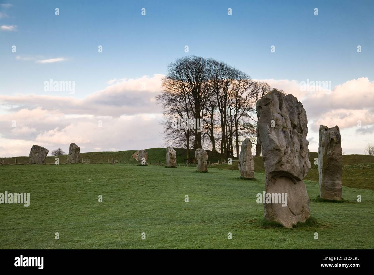 standing stones from the prehistoric henge at Avebury, Wiltshire, UK ...
