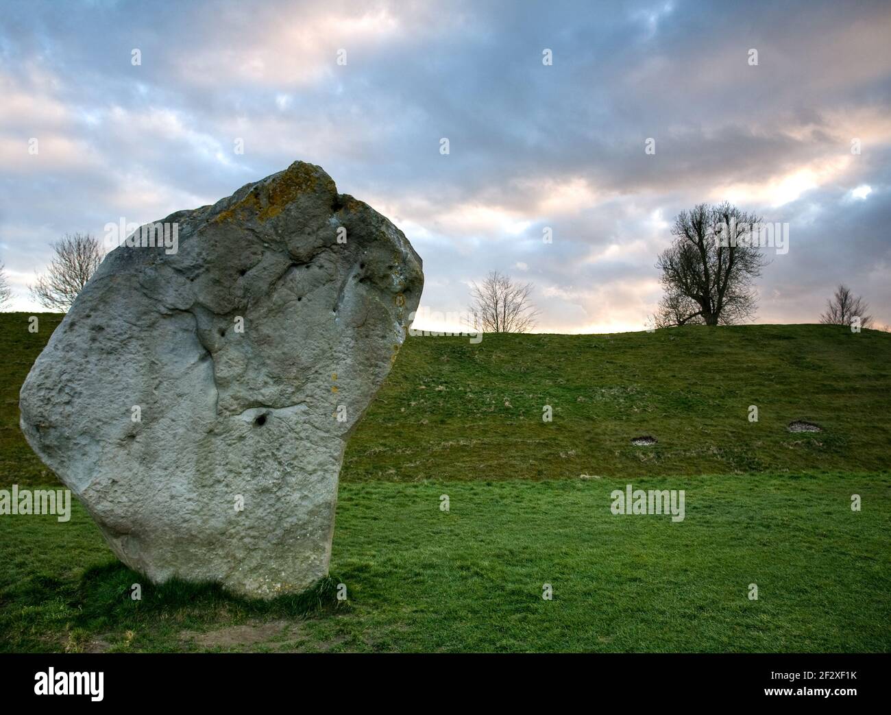 standing stone from the prehistoric henge at Avebury, Wiltshire, UK ...