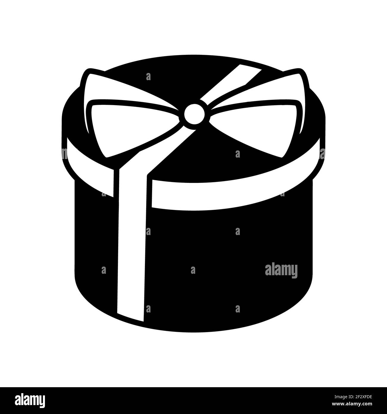 Gift box flat icon. Pictogram for web. Line stroke. Present isolated on ...