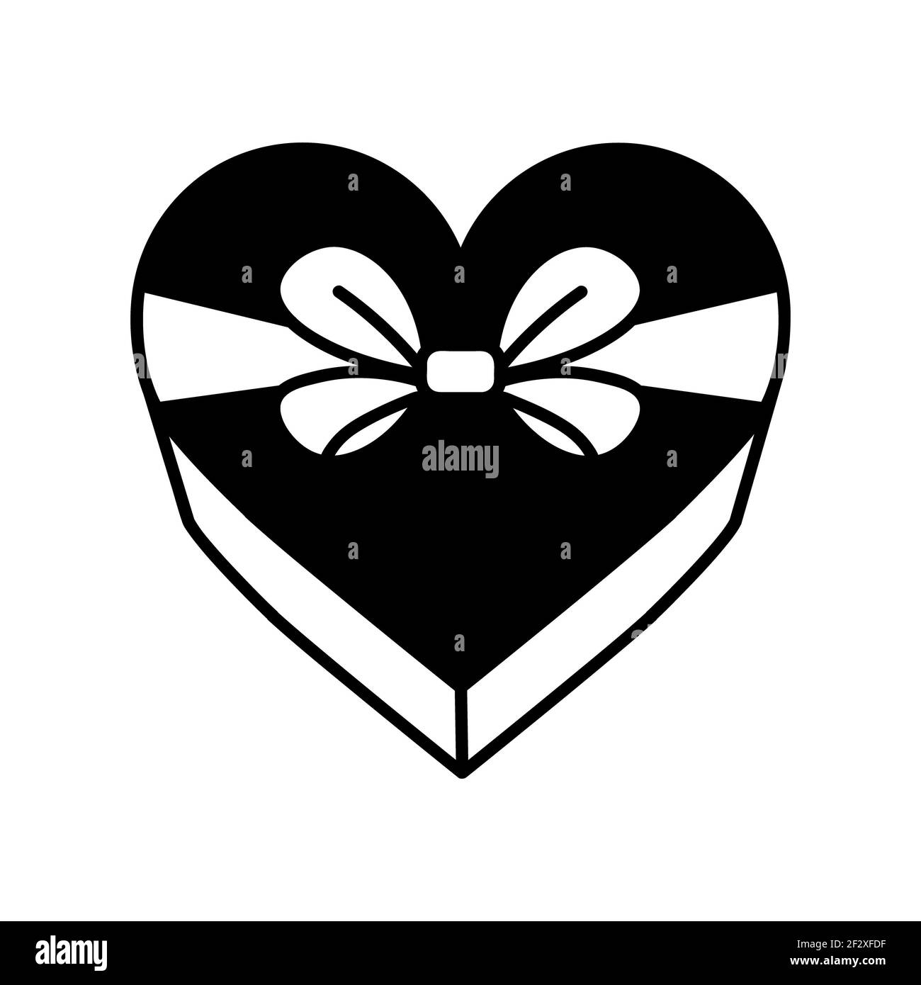 Gift box flat icon. Pictogram for web. Line stroke. Present isolated on ...