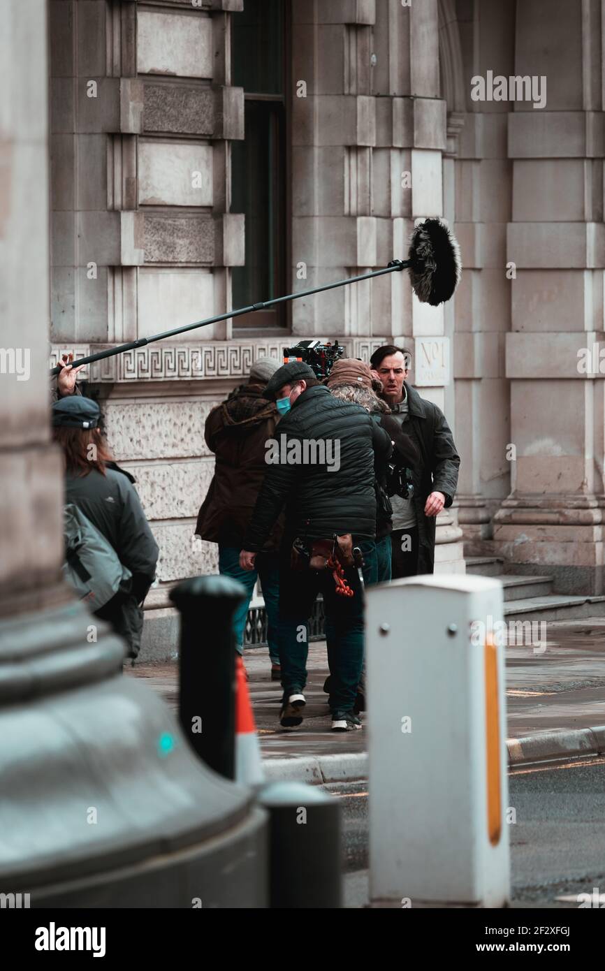 Microphone on long boom hi-res stock photography and images - Alamy