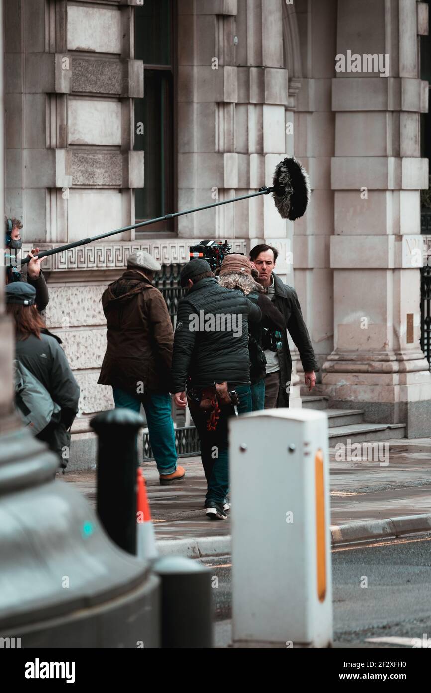 Microphone on long boom hi-res stock photography and images - Alamy