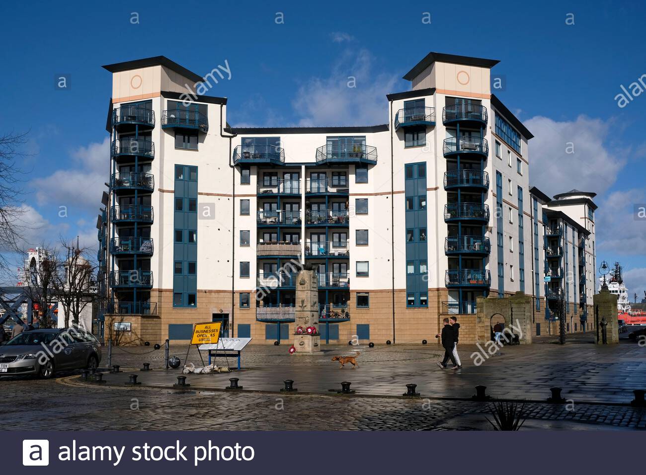 Modern housing development at the Shore Leith, Edinburgh, Scotland ...