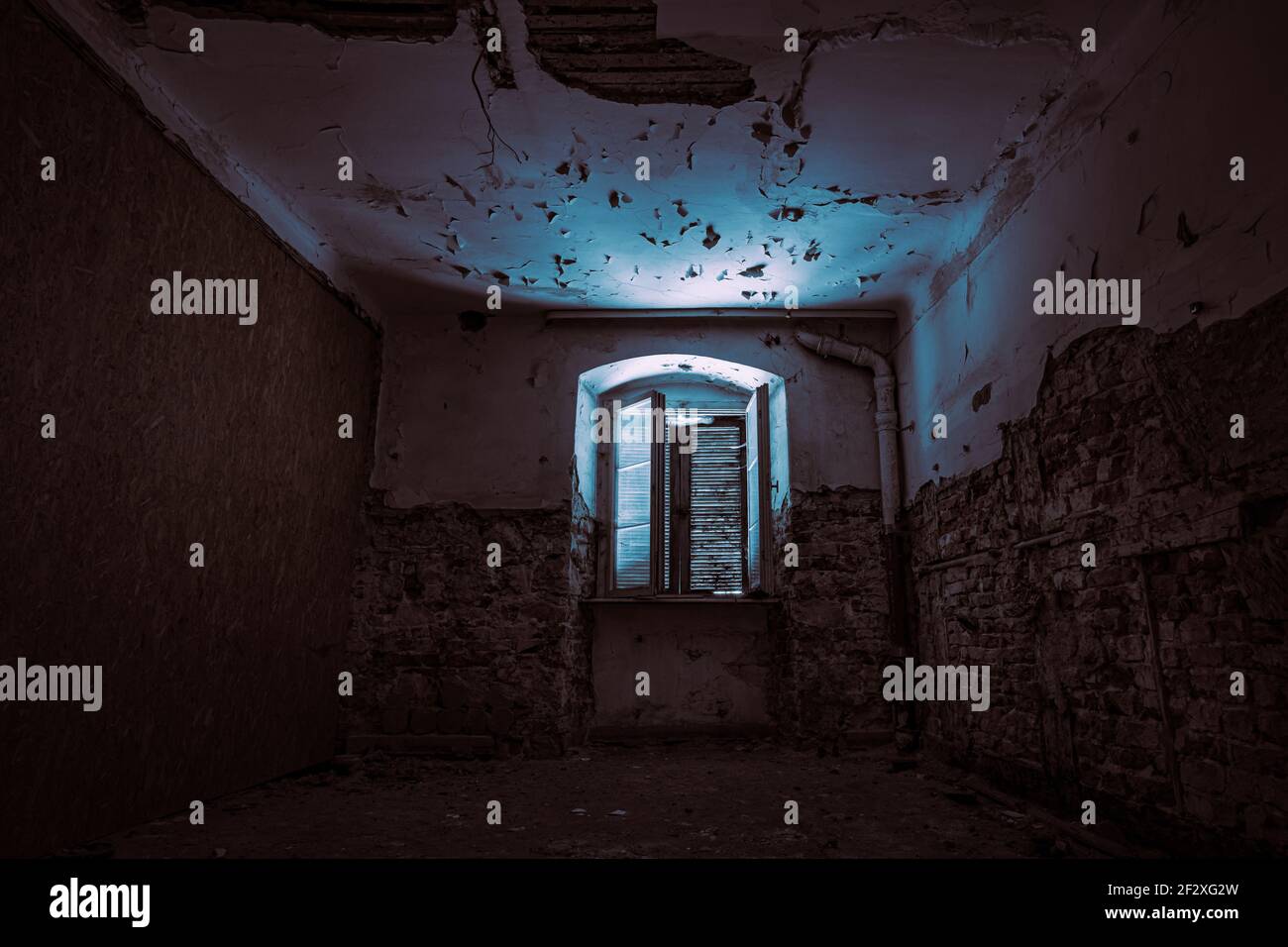 An old abandoned horror castle from the Middle Ages that is falling ...