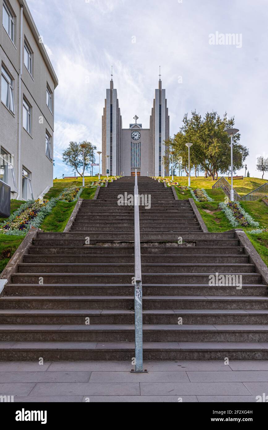 Akureyrarkirkja church at Akureyri, Iceland Stock Photo - Alamy