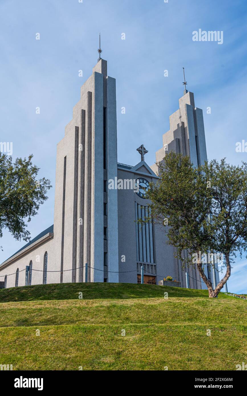 Akureyrarkirkja church at Akureyri, Iceland Stock Photo - Alamy